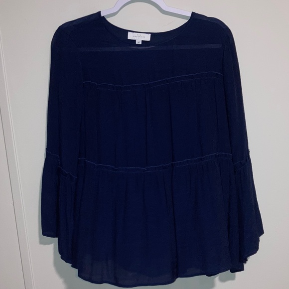 new directions | Tops | New Directions Navy Blouse | Poshmark